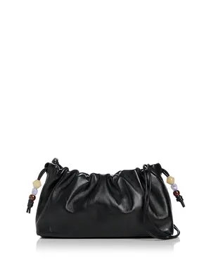 REFORMATION Solene Small Leather Pouch Shoulder Bag - Black