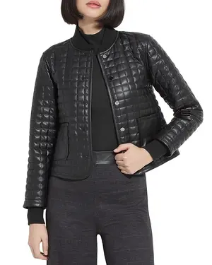 Lyssé Agnes Quilted Faux Leather Jacket - Black
