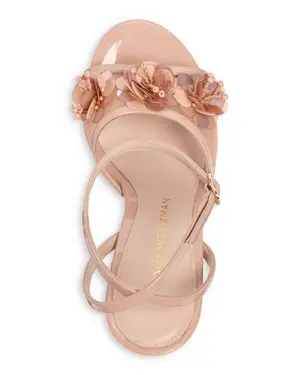 STUART WEITZMAN Roselle 100 Embellished Sandals - Beige/blush