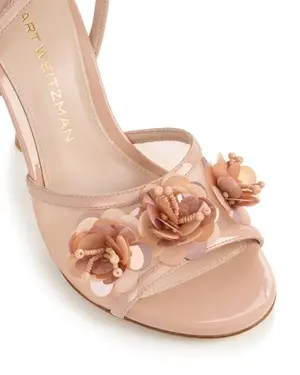 STUART WEITZMAN Roselle 100 Embellished Sandals - Beige/blush