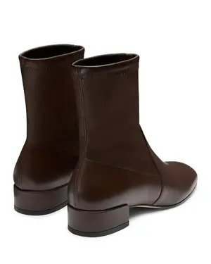 STUART WEITZMAN Bacari Suede Ankle Boots - Walnut Leather