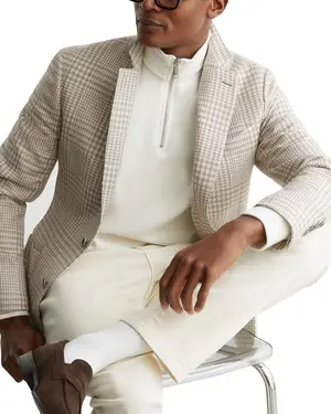 REISS Bardo Cotton Wool Check Blazer