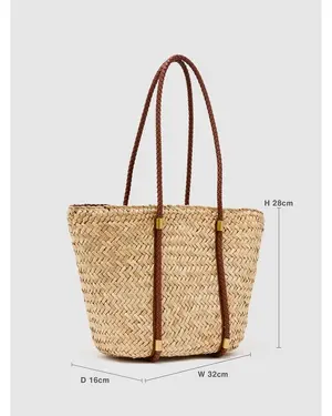 REISS Rubina Woven Straw Tote