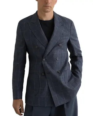 REISS Tailored Fit Prince Of Wales Sport Coat - Navy