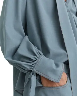 REISS Charlotte Tie Neck Blouse