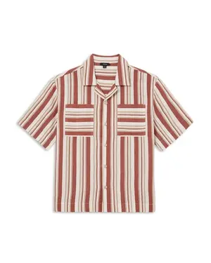 REISS Celeste Relaxed Short Sleeve Shirt - Redstone