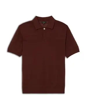REISS Serval Open Collar Sweater Polo