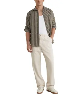 REISS Dilan Relaxed Fit Cotton Blend Wide Leg Trousers