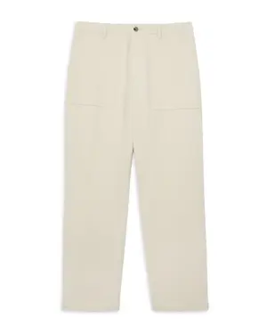REISS Dilan Relaxed Fit Cotton Blend Wide Leg Trousers