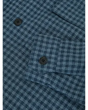 REISS Sever Cotton Blend Linen Check Overshirt