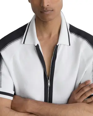 REISS Kelney Zip Through Stripe Shirt