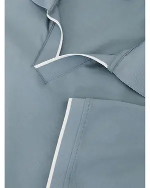 REISS Nico Airwater Cotton Polo - Dusty Blue