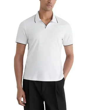 REISS Nico Airwater Cotton Polo White