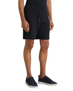 REISS Renly Micro Waffle Textured Shorts - Navy