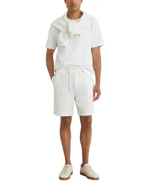 REISS Renly Micro Waffle Textured Shorts - White