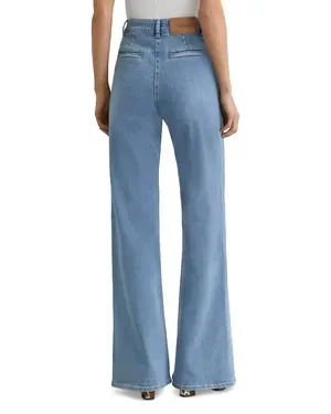 REISS Claude Pintuck High Rise Flare Leg Jeans