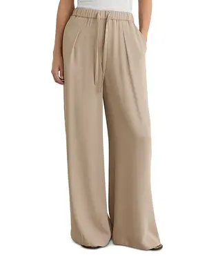 REISS Petite Aimee Wide Leg Pants - Neutral