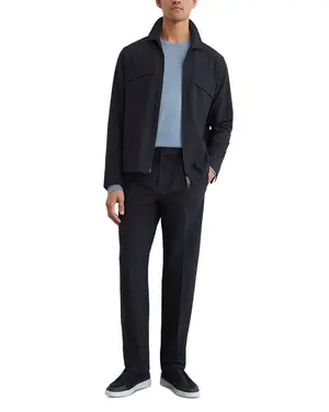 REISS Sidney Striped Pleated Tapered Trousers