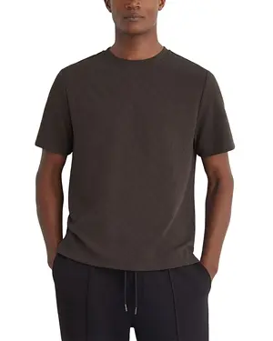REISS Cole Modern Fit Textured Crewneck Tee - Brown