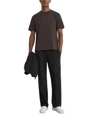 REISS Cole Modern Fit Textured Crewneck Tee - Brown