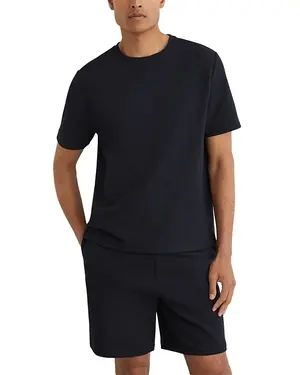 REISS Cole Modern Fit Textured Crewneck Tee - Navy
