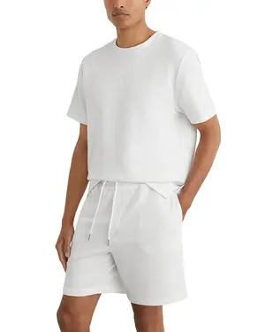 REISS Cole Modern Fit Textured Crewneck Tee - White