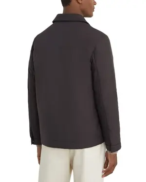 REISS Bernardi Technical Fabric Zip Through Jacket - Dark Brown