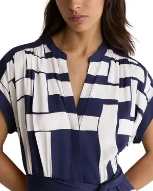 REISS Petite Samira Scarf Printed Midi Dress
