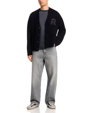 REPRESENT Relaxed Fit Alpaca & Wool Blend Logo Cardigan