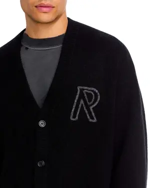 REPRESENT Relaxed Fit Alpaca & Wool Blend Logo Cardigan