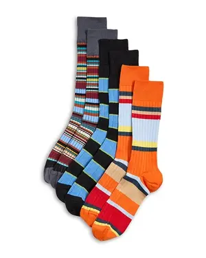 Paul Smith Stripe Crew Socks, Pack Of 3 - Multi