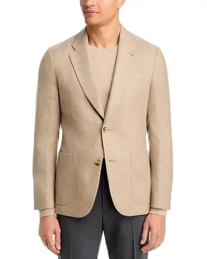 Paul Smith Regular Fit Textured Solid Wool Blend Jacket
