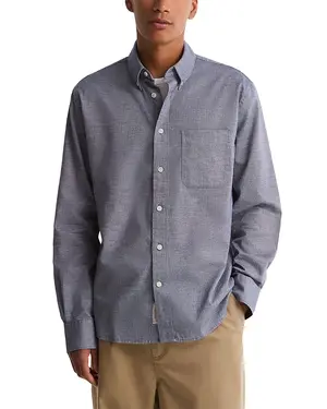 Barbour Nevis Woven Textured Cotton Shirt - Navy Marl