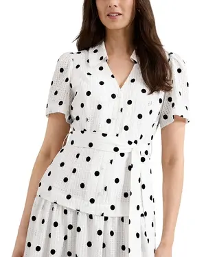 PHASE EIGHT Polka Dot Collared Midi Dress