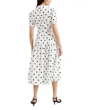 PHASE EIGHT Polka Dot Collared Midi Dress