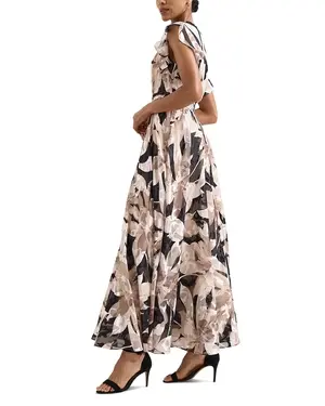 PHASE EIGHT Liana Printed Faux Wrap Maxi Dress - Neutral