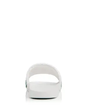 Casablanca Embroidered Terry Slide Sandals - White