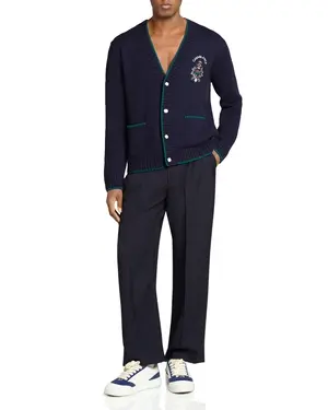 Casablanca Logo Graphic Cardigan Sweater