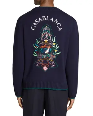 Casablanca Logo Graphic Cardigan Sweater