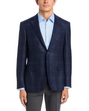 Canali Sienna Classic Fit Wool Blend Plaid Sport Coat