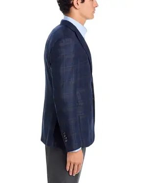 Canali Sienna Classic Fit Wool Blend Plaid Sport Coat