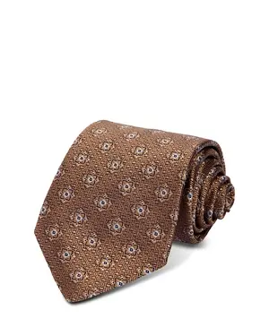 Canali Silk Classic Medallion Tie - Brown