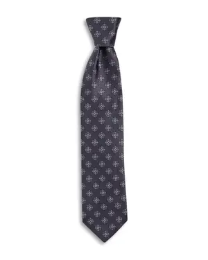 Canali Silk Classic Medallion Tie - Grey