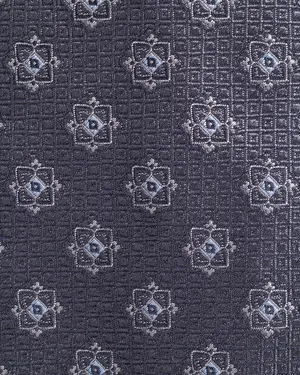 Canali Silk Classic Medallion Tie - Grey