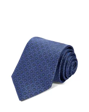 Canali Silk Classic Medallion Tie - Blue