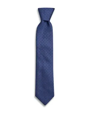 Canali Silk Classic Medallion Tie - Blue