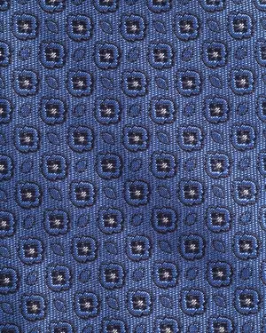 Canali Silk Classic Medallion Tie - Blue