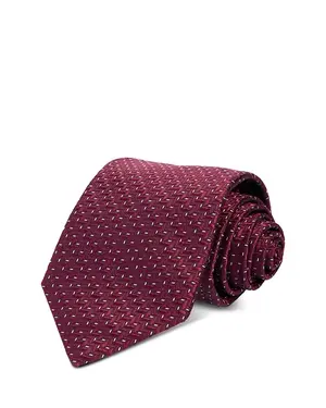 Canali Silk Classic Micro Arrow Tie - Burgundy