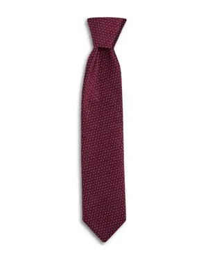 Canali Silk Classic Micro Arrow Tie - Burgundy