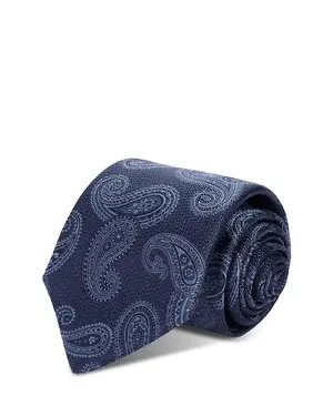 Canali Silk Classic Paisley Tie - Navy